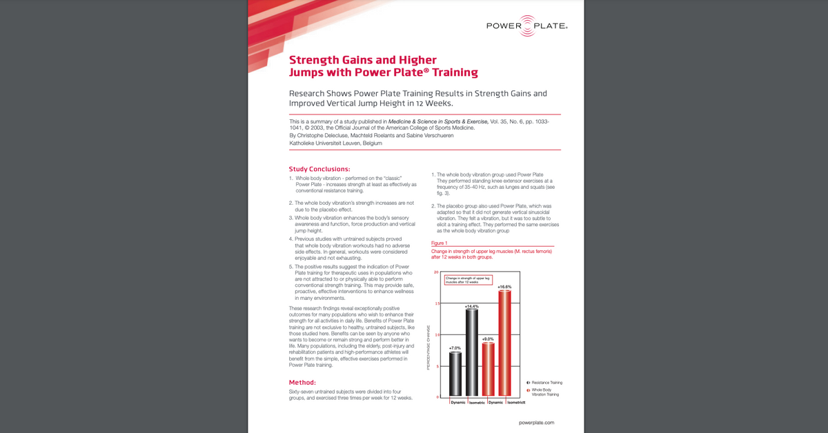 Strength Gains and Higher Jumps with Power Plate® Training